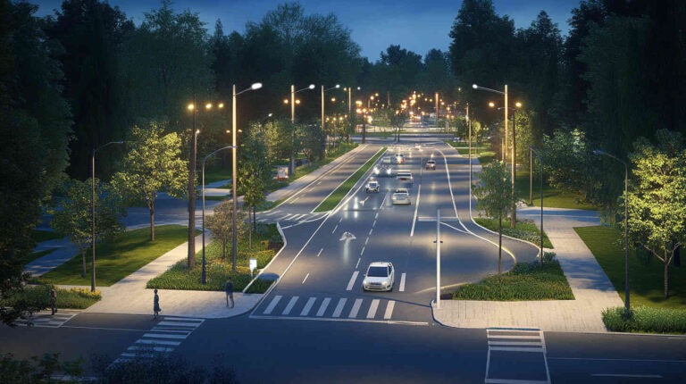 What are the different street light mounting arrangements?